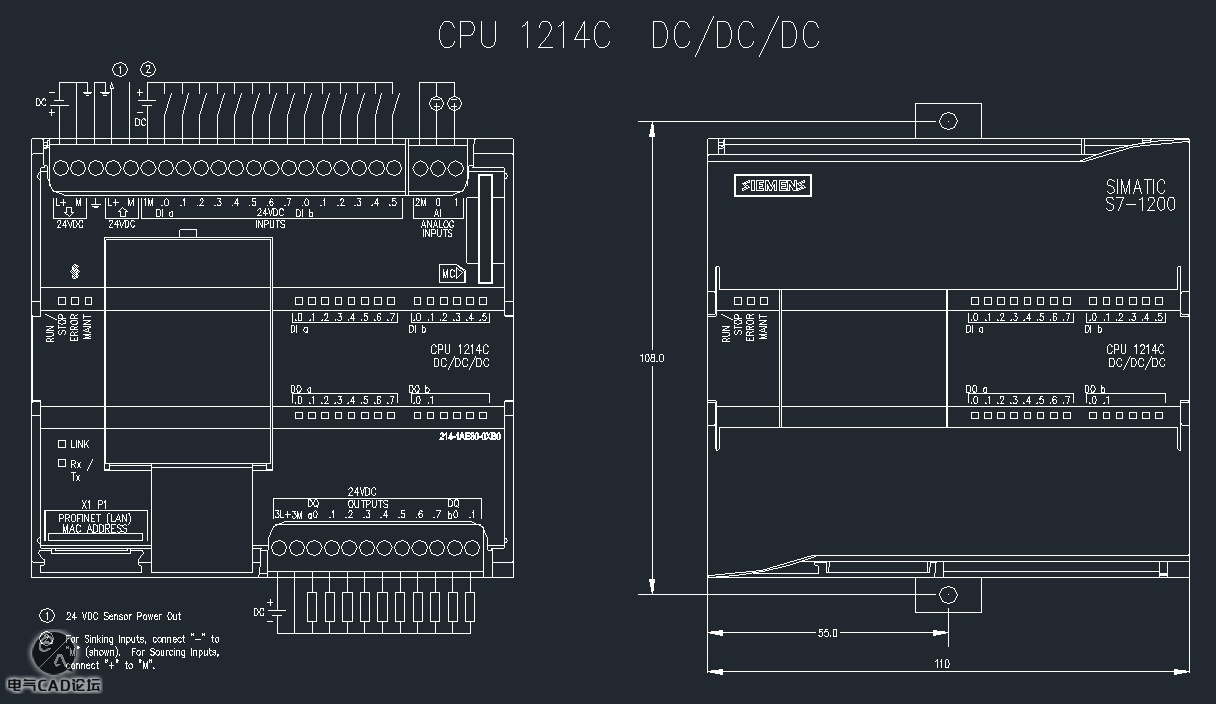 S7 1200 CAD外形 – 电气CAD吧